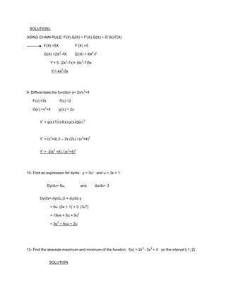 maths Individual assignment on differentiation | DOCX