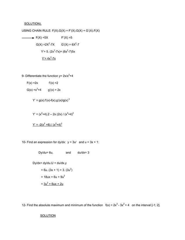 maths Individual assignment on differentiation | PDF