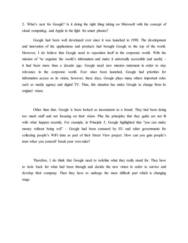 Case Study : Google | DOCX | Technology Industry | Industries