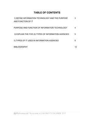 INFORMATION TECHNOLOGY IN INFORMATION AGENCIES (IMD257 / IMD204) | DOC