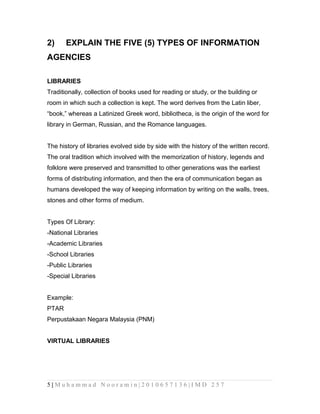 INFORMATION TECHNOLOGY IN INFORMATION AGENCIES (IMD257 / IMD204) | DOC