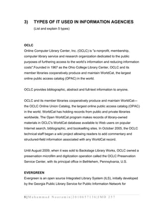 INFORMATION TECHNOLOGY IN INFORMATION AGENCIES (IMD257 / IMD204) | DOC