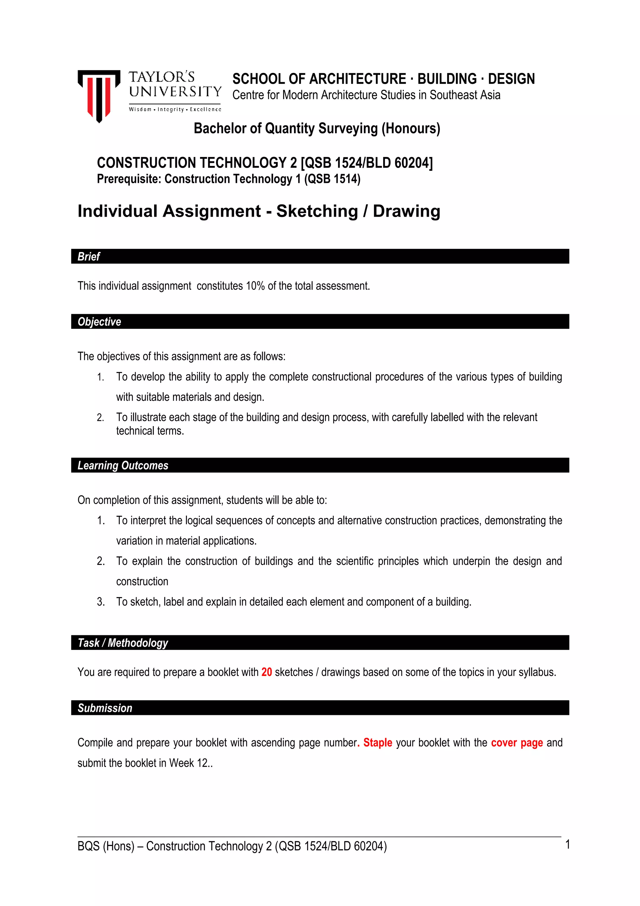 Assignment 1 - Sketching / Drawing | DOC