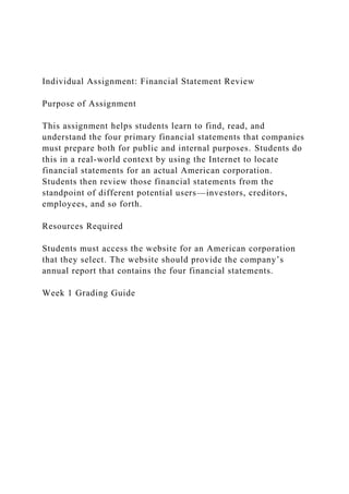 Individual Assignment Financial Statement ReviewPurpose of .docx