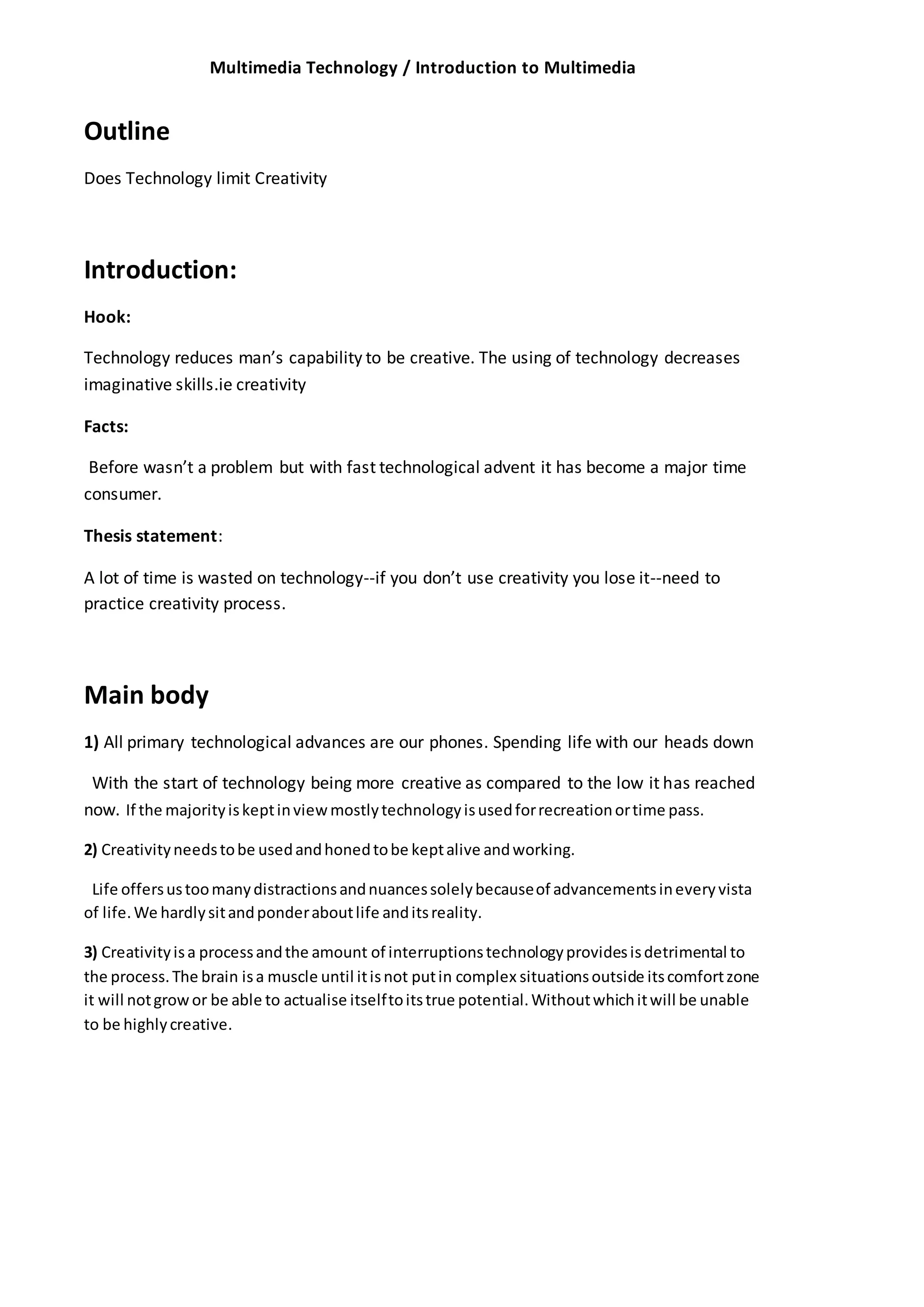 Individual assignment of multimedia technology | PDF