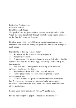 Individual AssignmentResearch Project,Final Research .docx