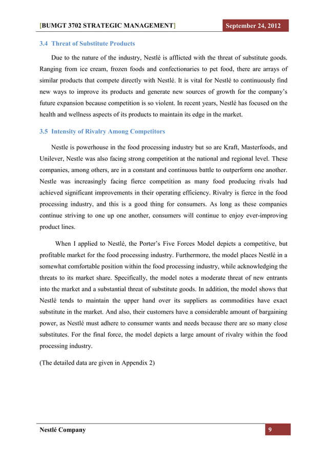 STRATEGIC MANAGEMENT - NESTLE COMPANY | DOCX