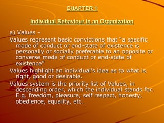 Overview on Individual Behavior | PDF