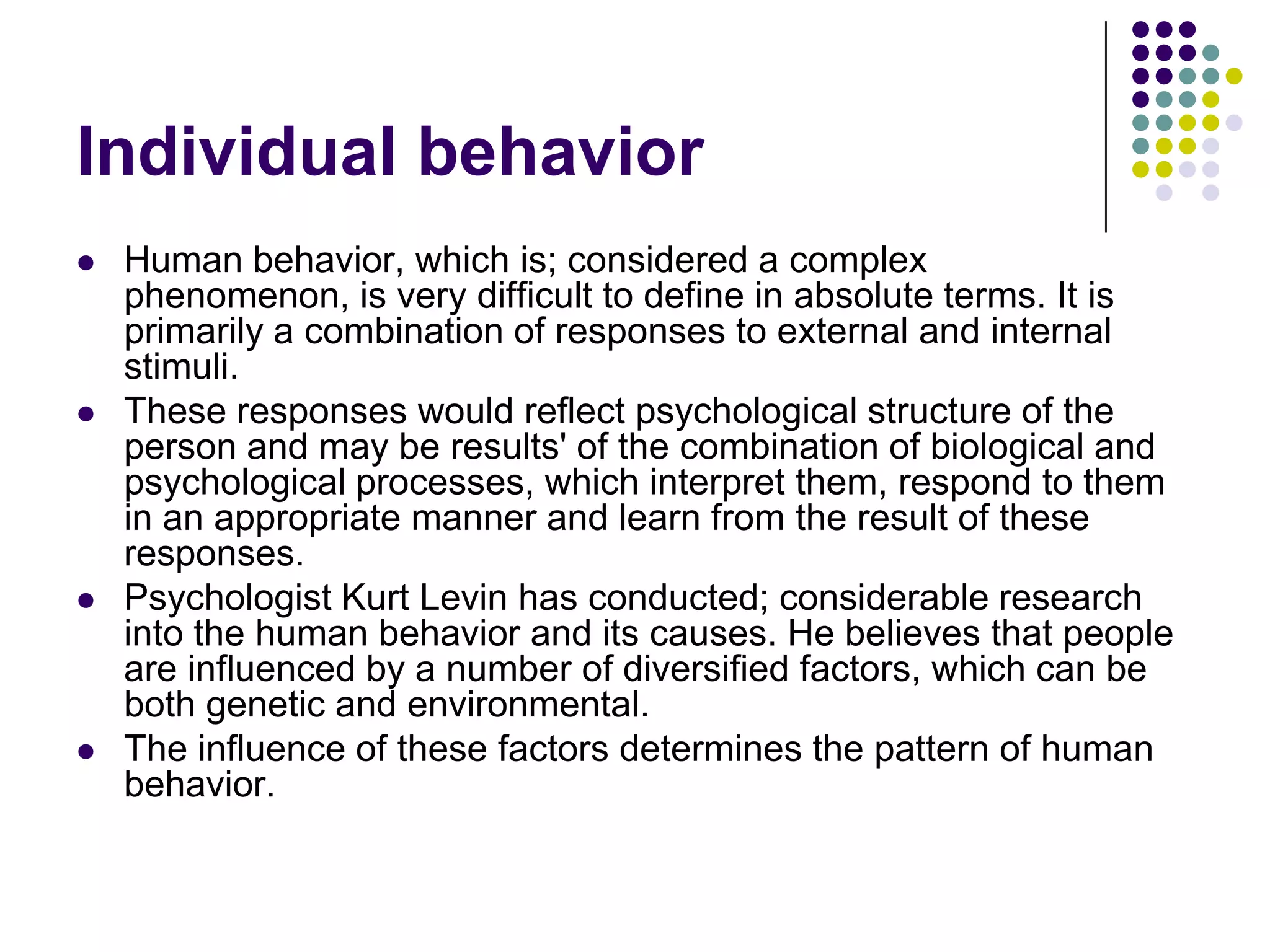 Individual behavior | PPTX