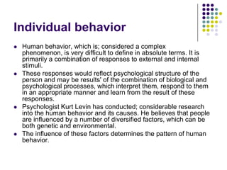 Individual behavior | PPTX