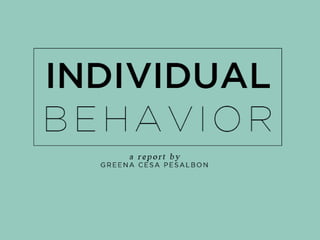 Individual Behavior | PPT