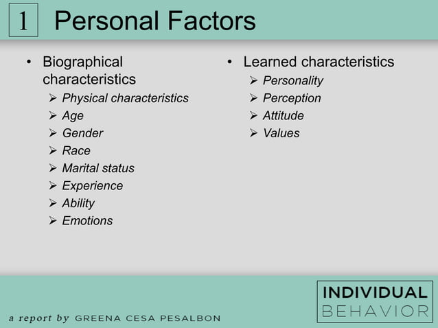 Individual Behavior | PPT
