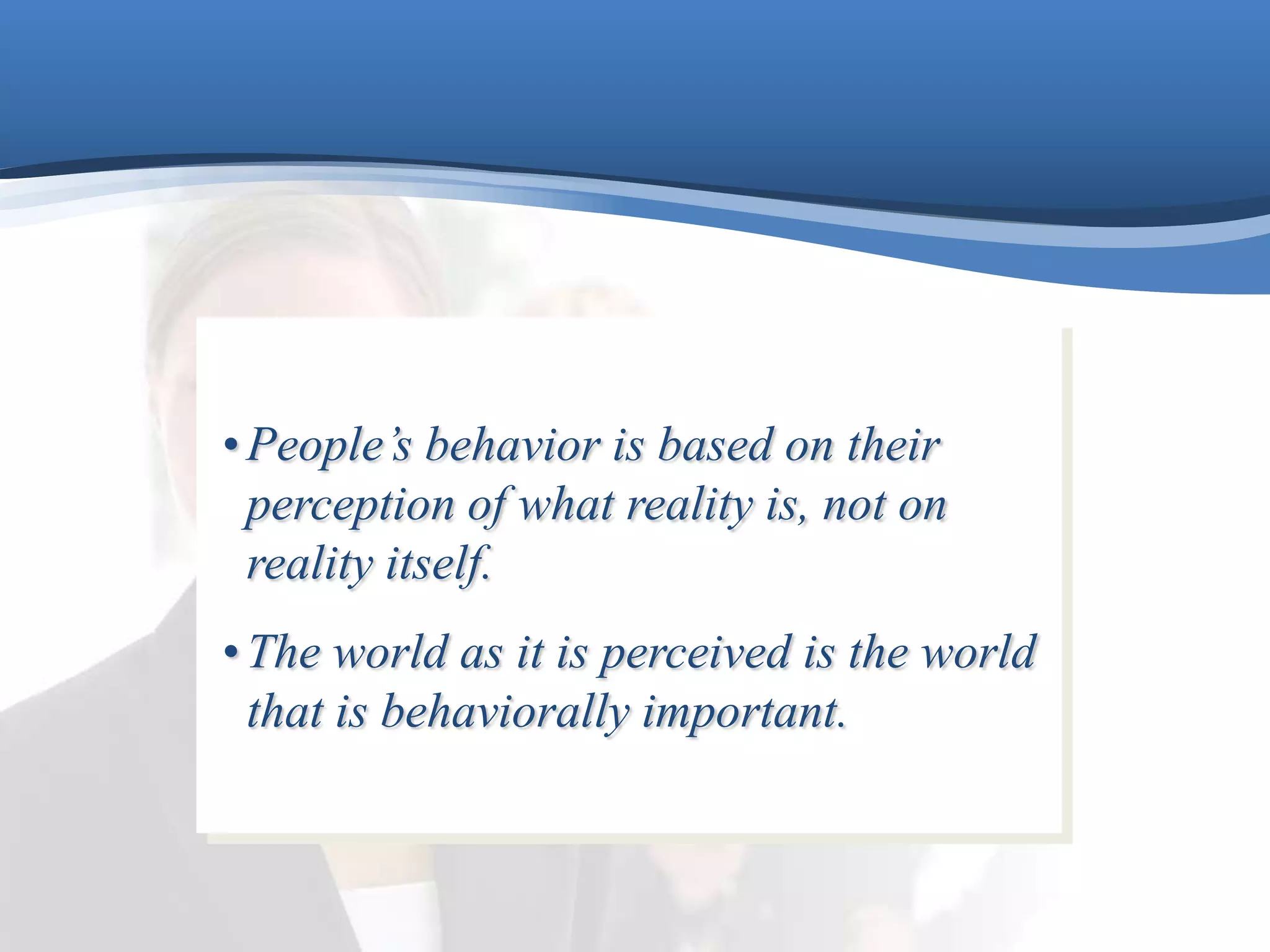 Individual behavior and perception | PPTX