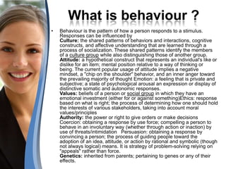 Individual behavior and perception | PPTX