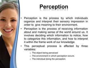 Individual behavior and perception | PPTX