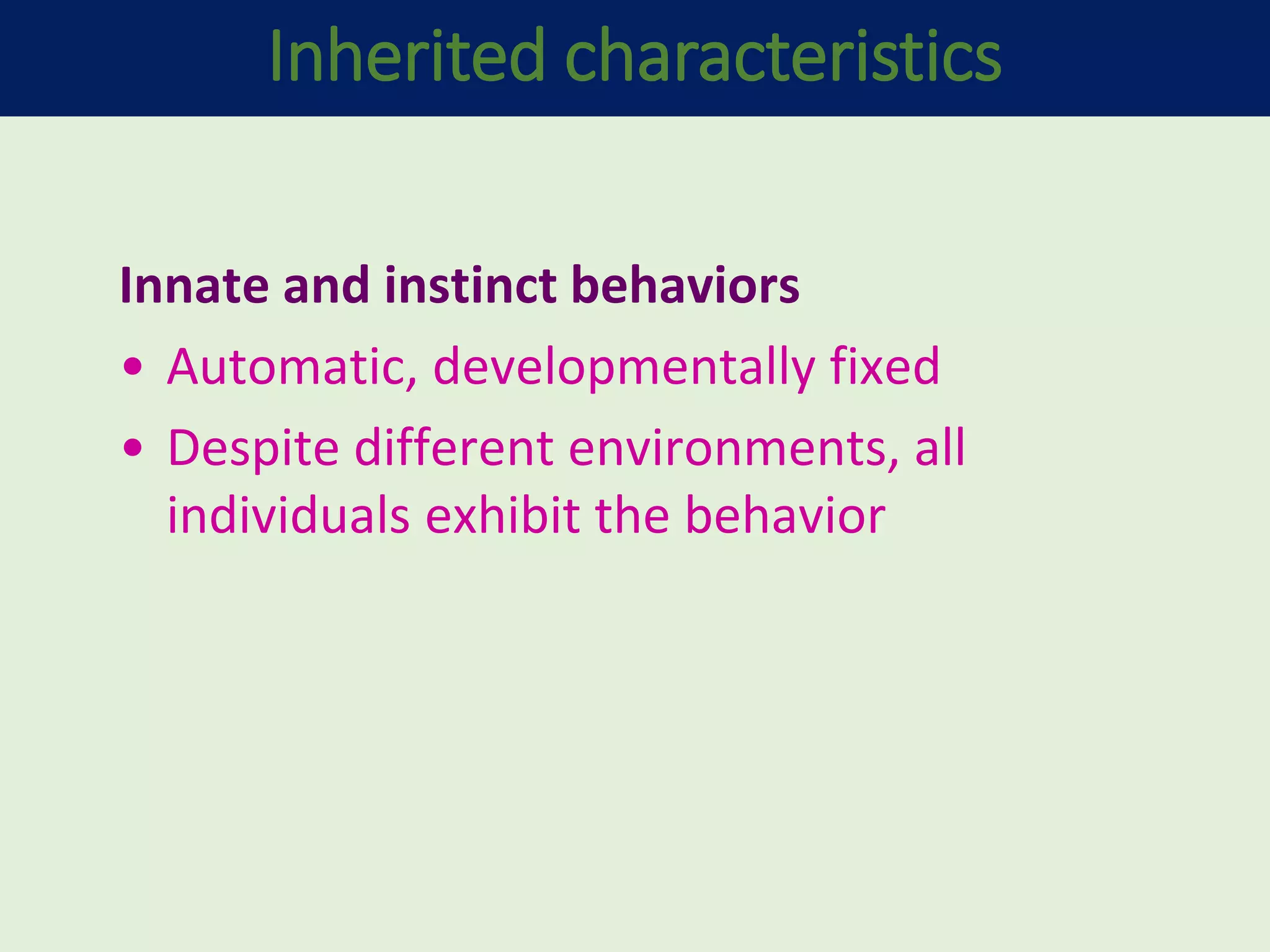 Innate and Instinct behaviour | PDF