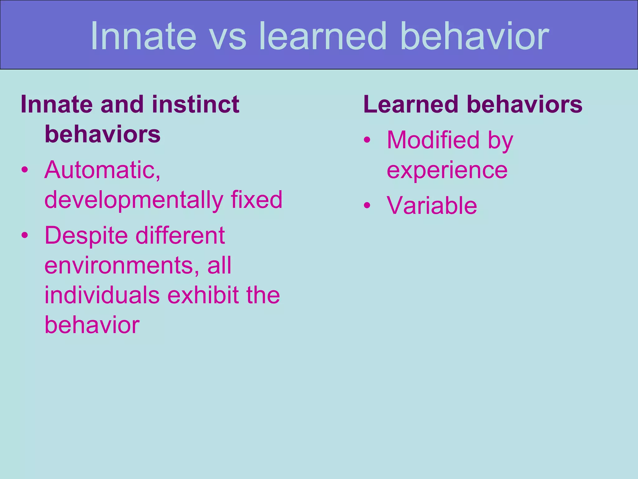 Types of Animal Behaviour (Imprinting and Fixed action pattern) | PDF