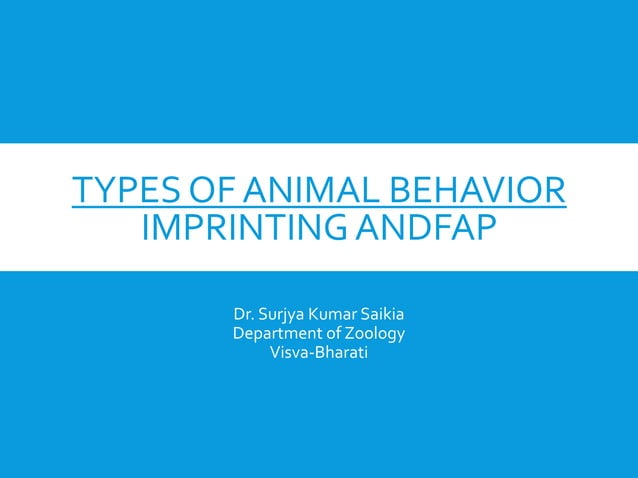 Types of Animal Behaviour (Imprinting and Fixed action pattern) | PPT