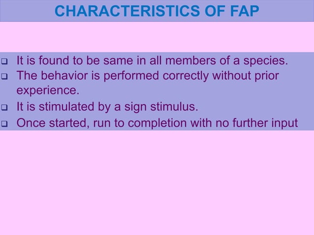 Types of Animal Behaviour (Imprinting and Fixed action pattern) | PPT