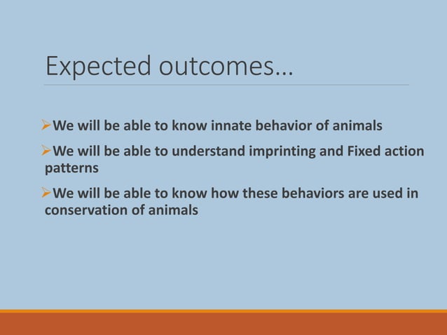 Types of Animal Behaviour (Imprinting and Fixed action pattern) | PPT
