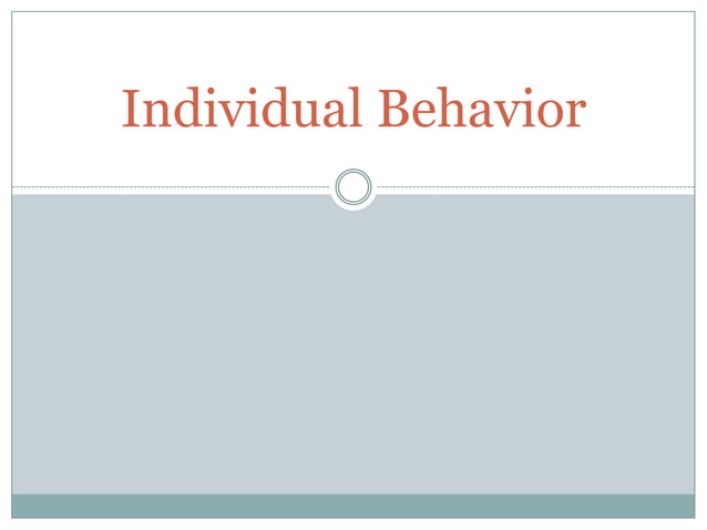 Individual behaviour | PPTX