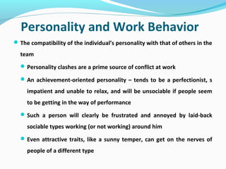Individual behaviour at work | PPT