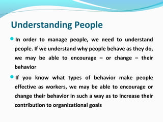 Individual behaviour at work | PPT