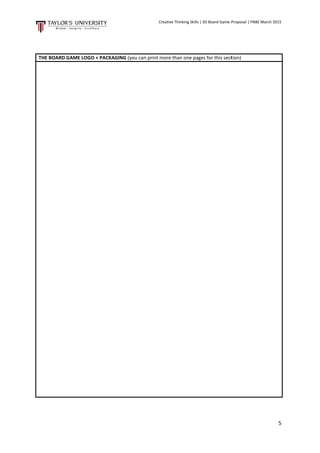 Individual board game proposal template march 2015 | PDF