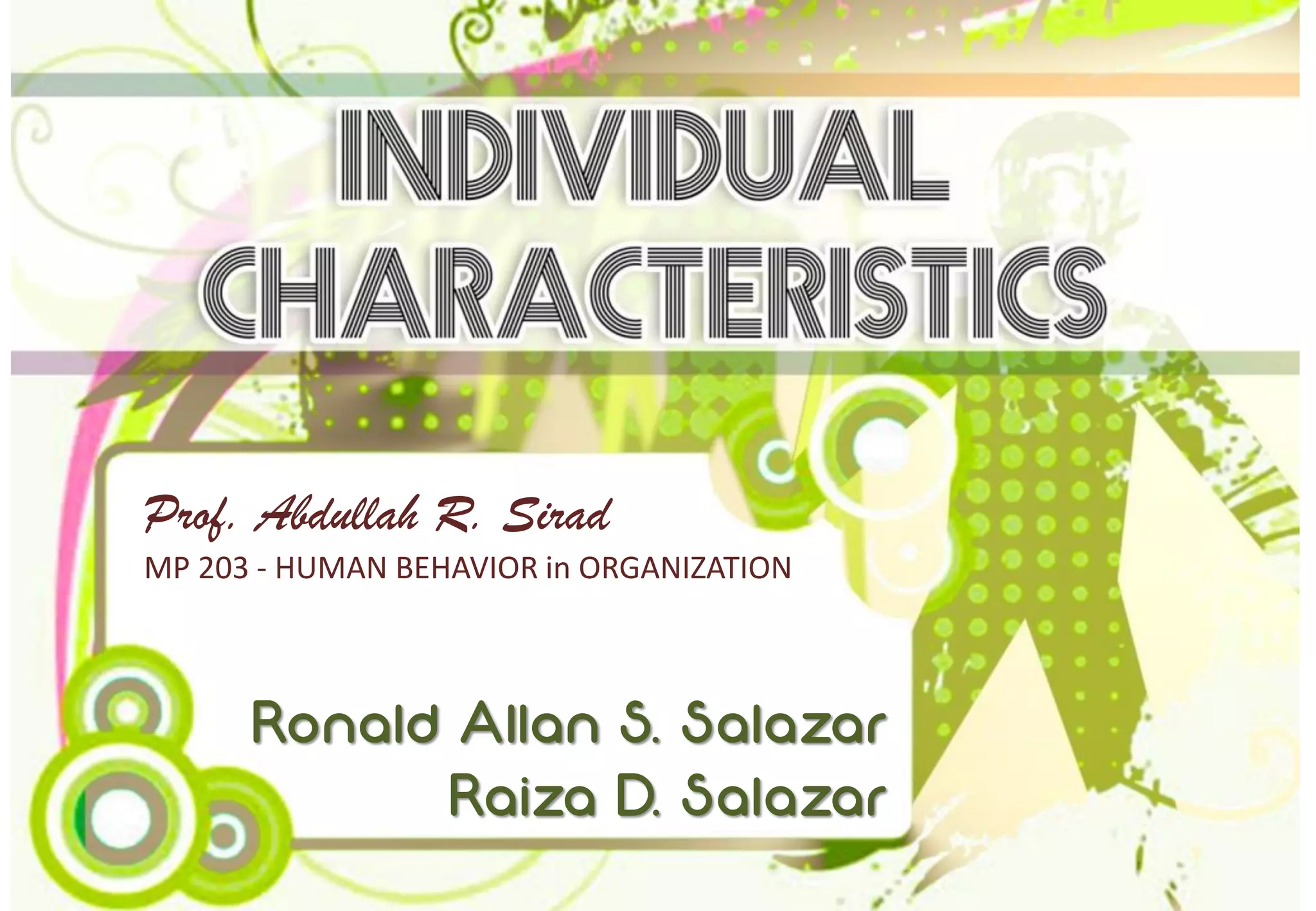 Individual characteristics | PPT