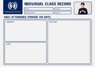 Individual Class Record in Blue and Ligh Gray Color Background Style.pdf