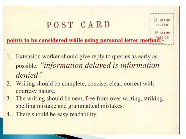 Individual contact method in Extension Education | PPTX