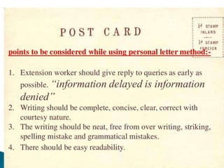 Individual contact methods in agriculture extension By Mr Allah Dad ...