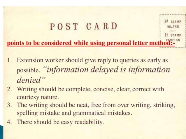 Individual contact methods in agriculture extension By Mr Allah Dad ...