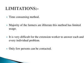 Individual contact methods in agriculture extension By Mr Allah Dad ...