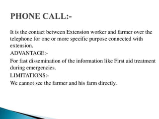 Individual contact methods in agriculture extension By Mr Allah Dad ...