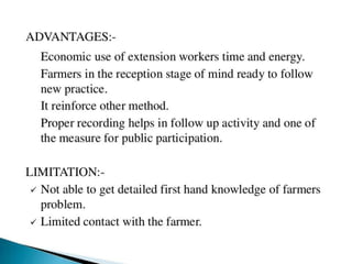 Individual contact methods in agriculture extension By Mr Allah Dad ...