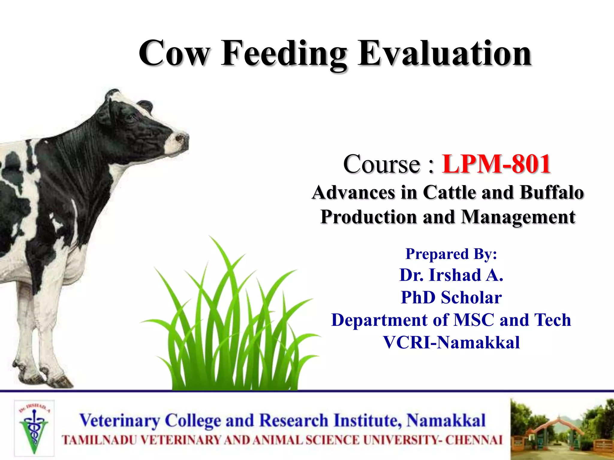 Cow Feeding Evaluation | PPTX
