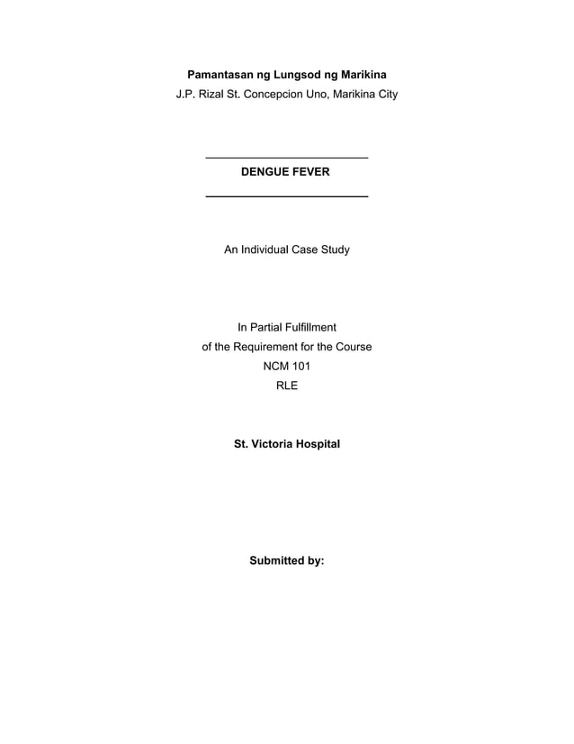 Case study- Dengue Fver | DOC