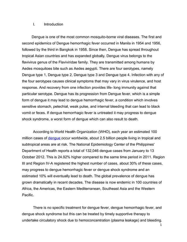 Case study- Dengue Fver | DOC
