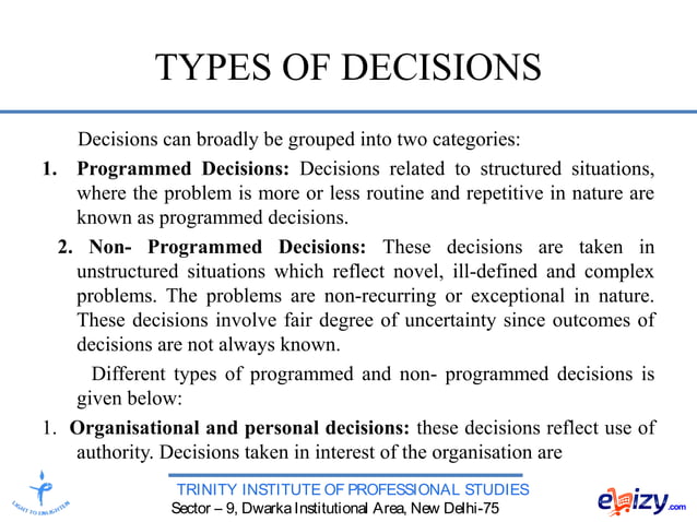 Individual decision making
