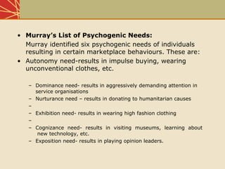 Individual determinants of consumer behaviour | PPT