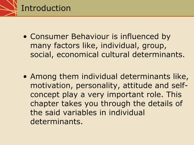 Individual determinants of consumer behaviour | PPT