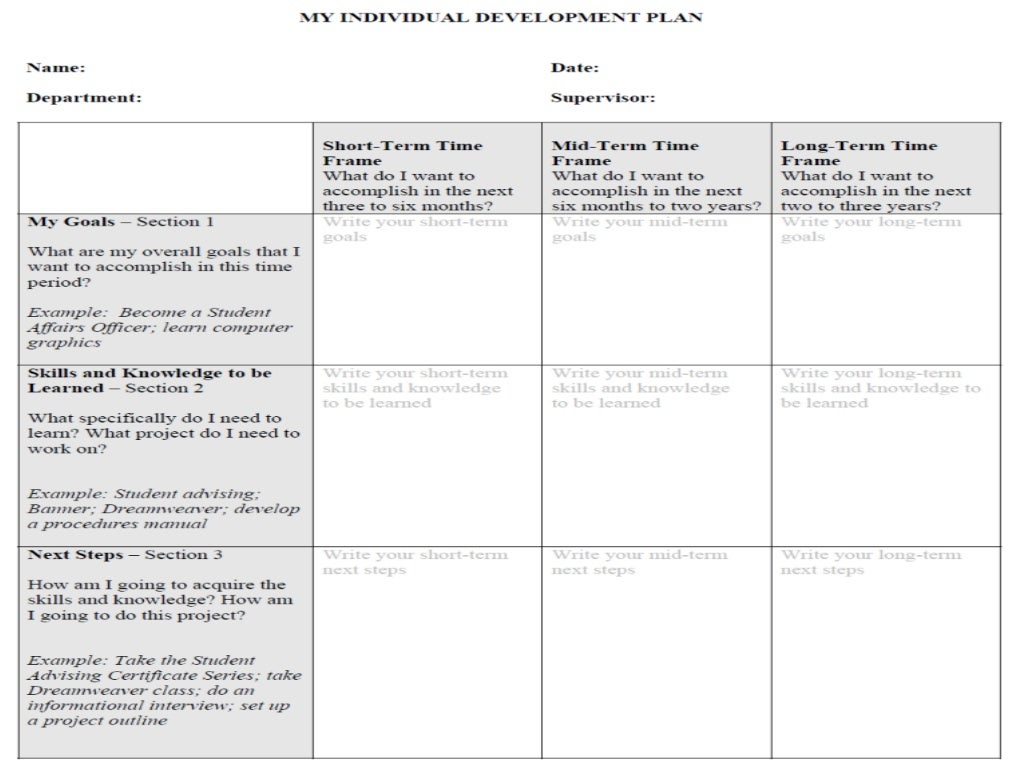 Individual development plan