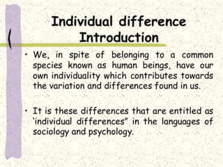 Individual difference | PPT