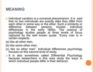 Individual difference | PPTX