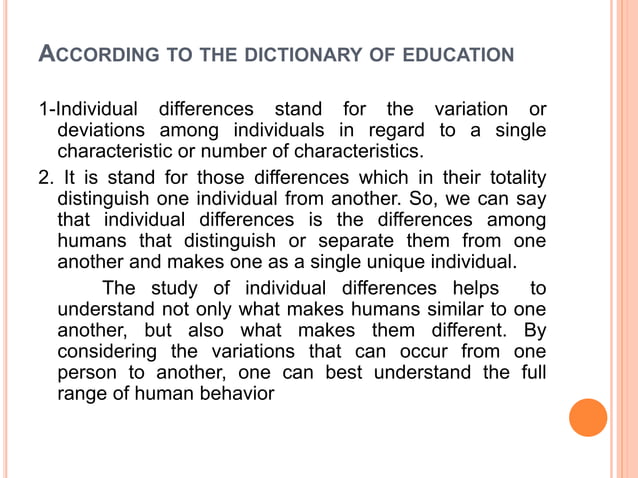 Individual difference | PPTX