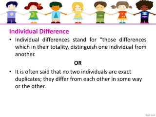 Individual difference and its effects on learning | PPTX