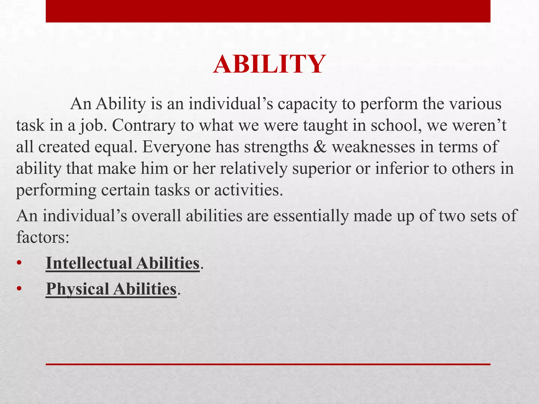 Individual differences ( Organizational Behaviour) | PPTX