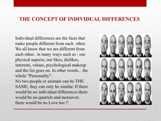 Individual differences ( Organizational Behaviour) | PPTX