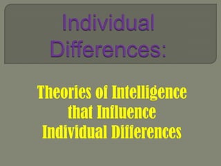 Individual differences: TRIARCHIC THEORY OF INTELLIGENCE BY STERNBERG ...